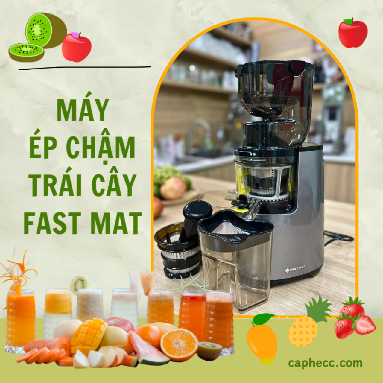 Máy ép chậm hoa quả, trái cây Fast Mat, nhập khẩu chính hãng - Nguyên liệu pha chế C&C Coffee
